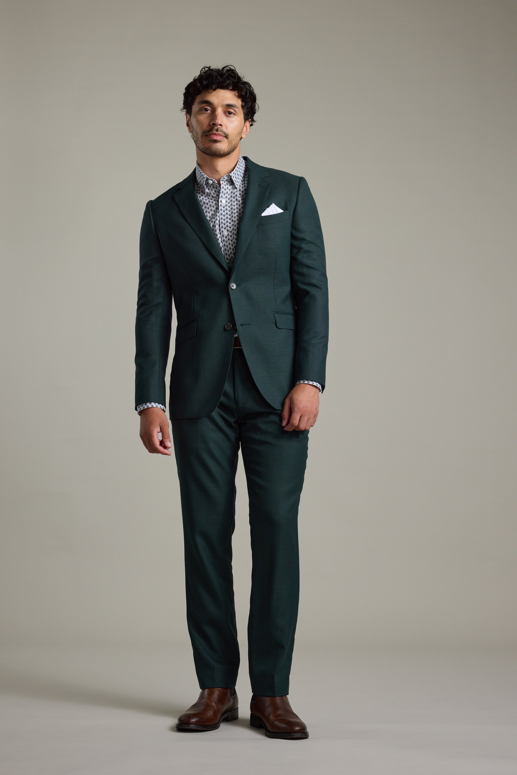Shop Frederick Texture Suit Trouser (GREEN) | Barkers