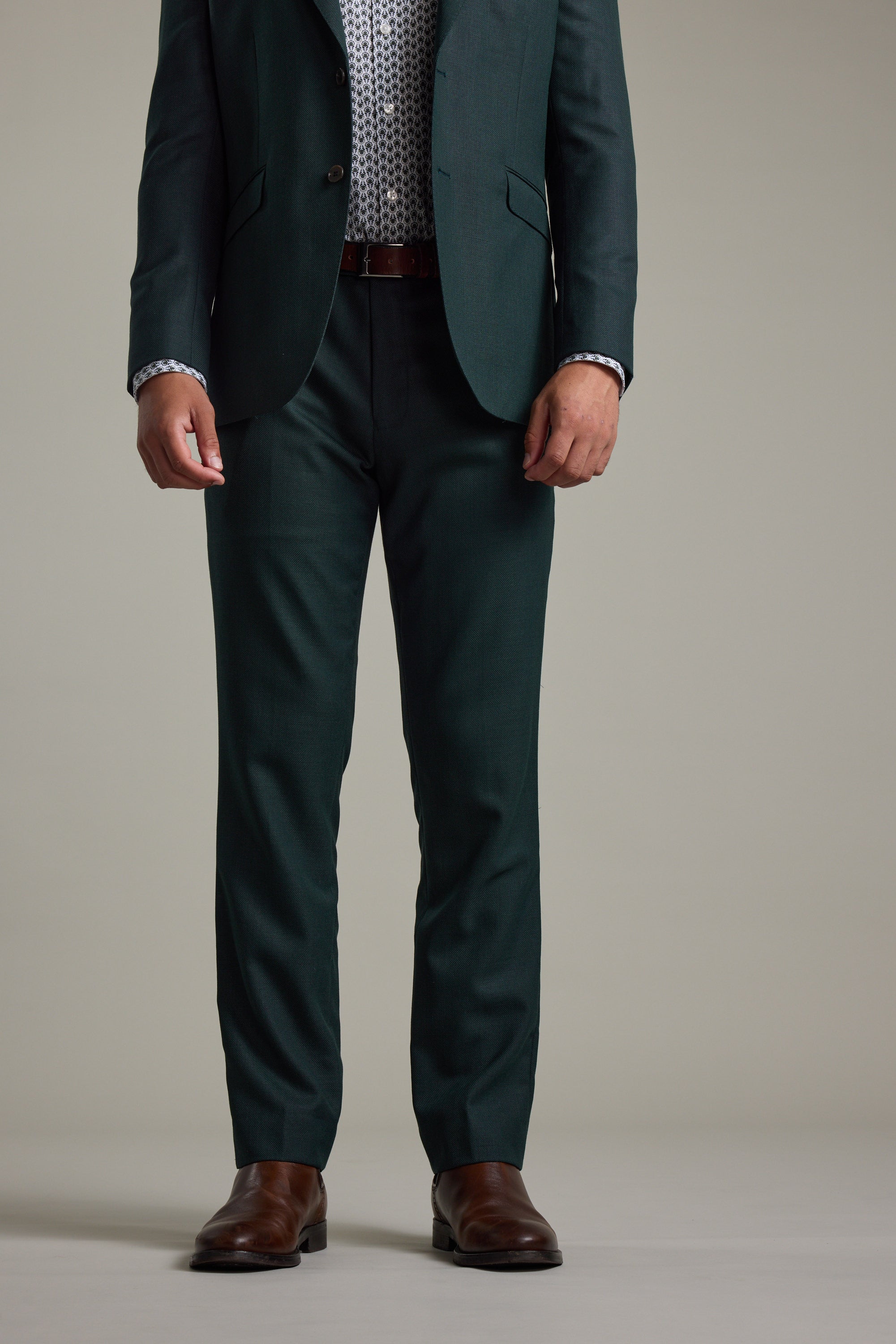 Shop Frederick Texture Suit Trouser (GREEN) | Barkers