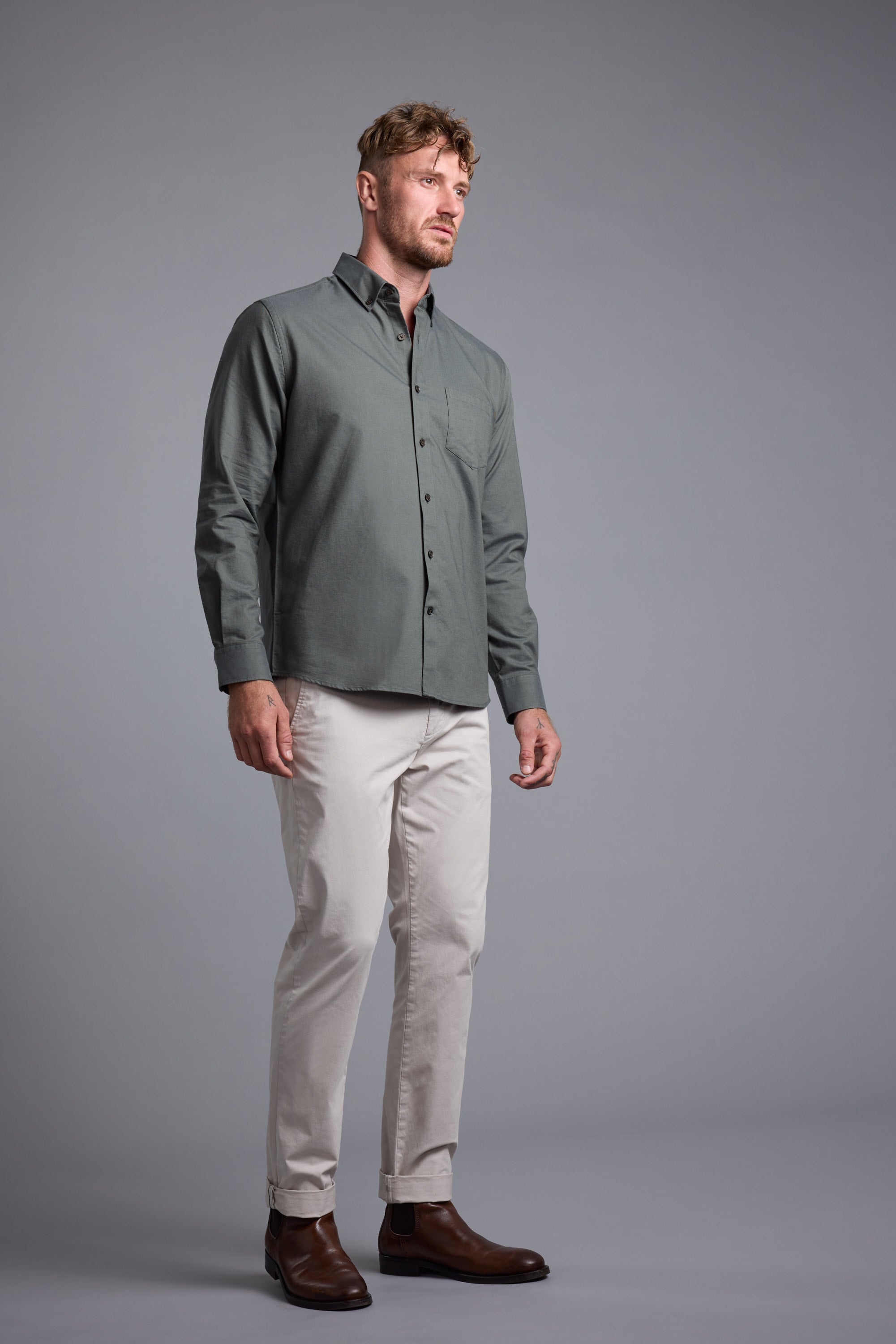 Shop Thatcher Oxford Shirt (GRAPHITE) | Barkers